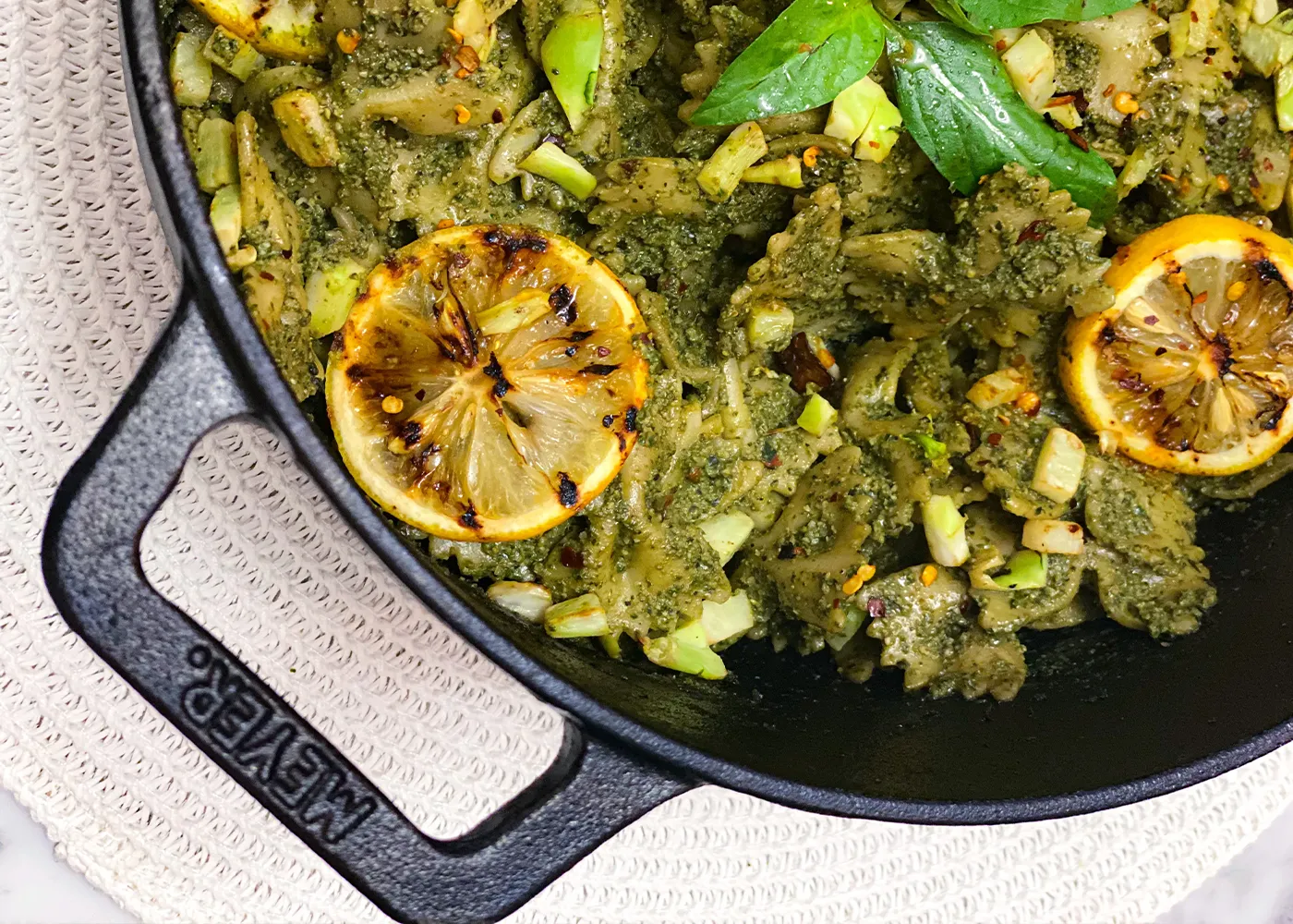 Vegan Pesto Pasta (with Thai basil) - The Veggie Wifey